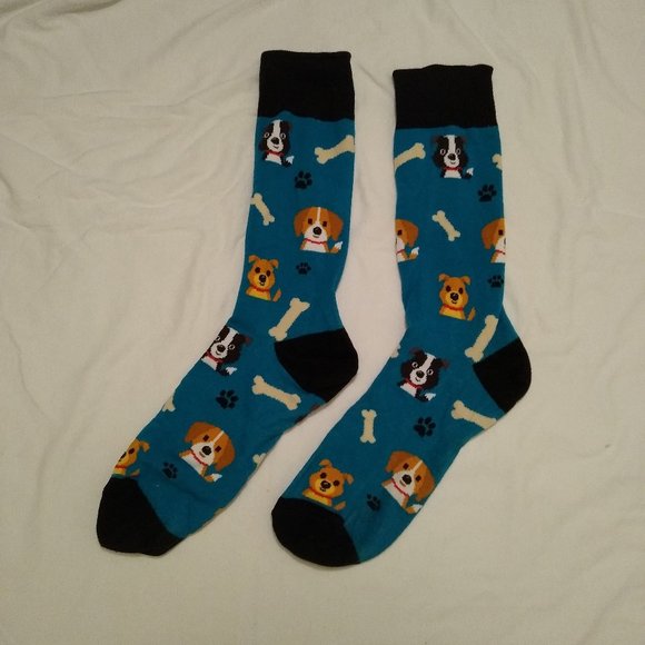 Accessories | Cute Blue Socks W Dogs And Bones | Poshmark